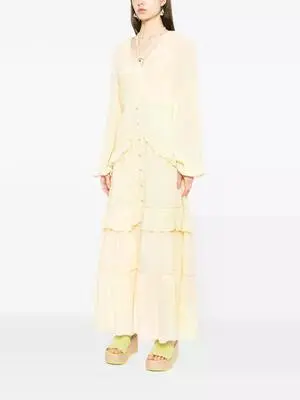 Farm Rio Ruffled V-neck Maxi Dress