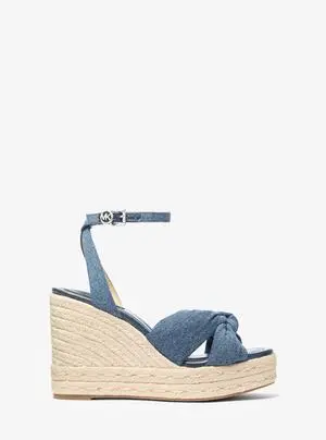 Michael Kors Elena Denim Wedge Sandal - Blue