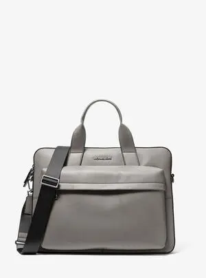 Michael Kors Pacey Medium Pebbled Leather Pocket Briefcase - Grey