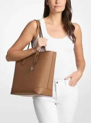 Michael Kors Large Saffiano Leather Tote Bag - Brown