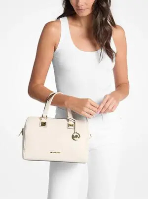 Michael Kors Pebbled Leather Duffle Bag - Natural