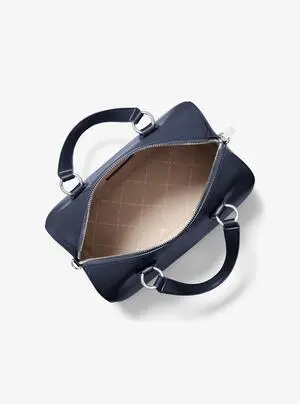 Michael Kors Grayson Medium Pebbled Leather Duffel Crossbody Bag - Blue