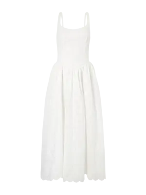 Faithfull The Brand Milana Broderie Anglaise Midi Dress - White