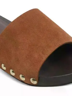 ANGEL ALARCON Studded Suede Sandals - Brown