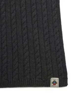 Bally Cable-knit Wool Scarf - Grey