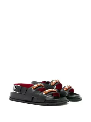 Plan C Buckle-strap Leather Sandals