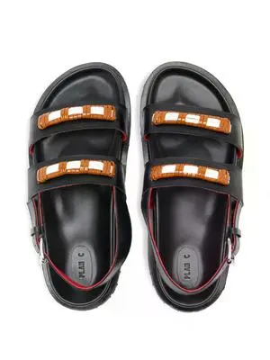 Plan C Buckle-strap Leather Sandals