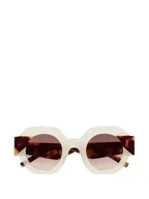 KALEOS Gun Hexagonal-frame Sunglasses - Neutrals