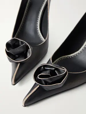 Magda Butrym Rose Leather Slingback Pumps