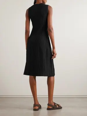 Max Mara Pegizio Ribbed-knit Midi Dress - Black