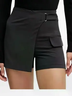 Sisley High-waisted Mini Shorts With Overlay Detail