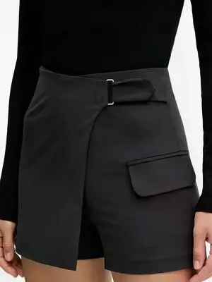 Sisley High-waisted Mini Shorts With Overlay Detail