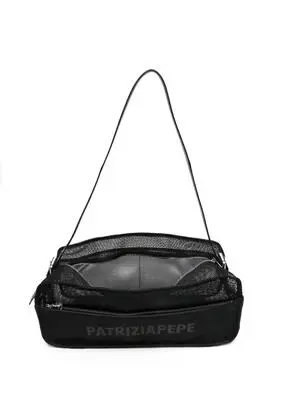 Patrizia Pepe Mesh Crossbody Bag - Black