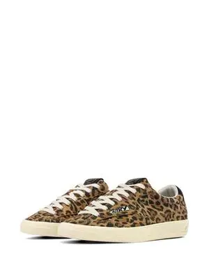 AUTRY Leopard-print Suede Lace-up Sneakers