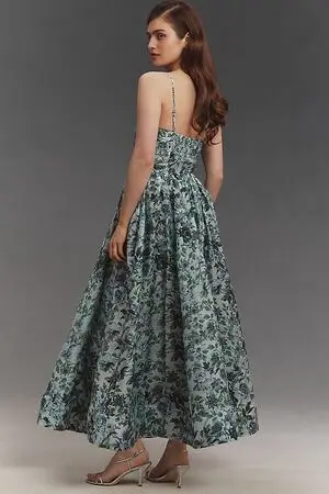 Bhldn Floral Bustier Midi Dress