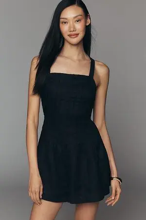 Anthropologie Linen Pintuck Romper - Black