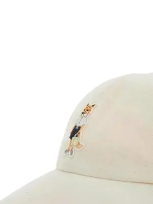Maison Kitsuné Dressed Fox Cotton Baseball Cap - Neutrals