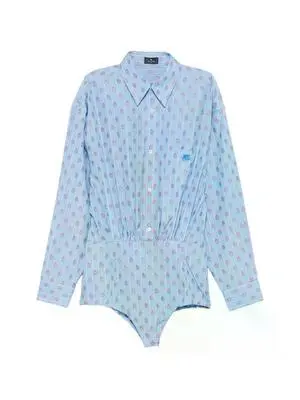 Etro Floral-print Striped Bodysuit