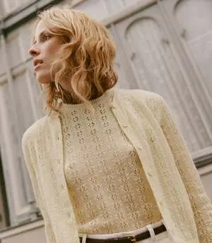 HMD Danae Pointelle Cardigan - Vanilla