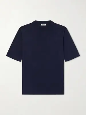 DE PETRILLO Knitted Cotton T-shirt - Blue
