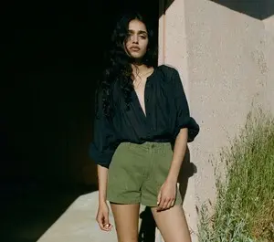 HMD Weslie Stonewashed Cotton Twill Shorts
