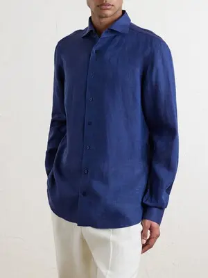 DE PETRILLO Linen Shirt - Blue