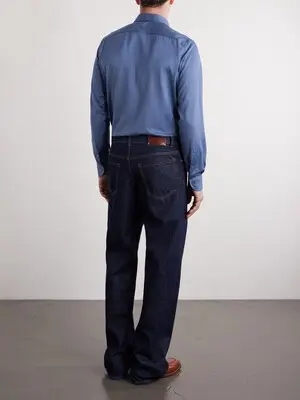 Canali Cotton And Lyocell-blend Shirt - Blue
