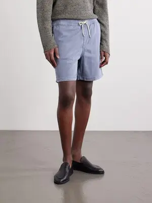 Nn07 Straight-leg Twill Drawstring Shorts - Blue