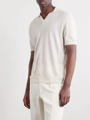 Fedeli Delta Linen And Cotton-blend Polo Shirt