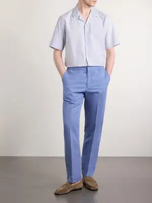 Paul Smith Straight-leg Cotton, Linen And Lyocell-blend Trousers
