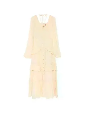 Farm Rio Ruffled V-neck Maxi Dress - Yellow