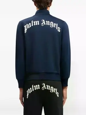 Palm Angels Curved Logo Jacket - Blue
