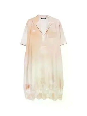 Fabiana Filippi Lace-trim Chest-pocket Midi Dress - Neutrals