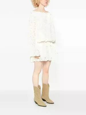 LES FILLES D'EVA Floral-lace Mini Dress - White