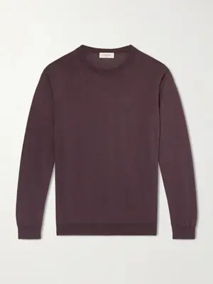 PIACENZA CASHMERE 1733 Cotton Crewneck Sweater - Brown