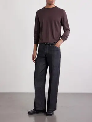 PIACENZA CASHMERE 1733 Cotton Crewneck Sweater - Brown