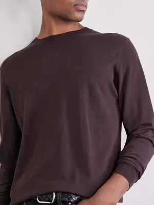 PIACENZA CASHMERE 1733 Cotton Crewneck Sweater - Brown