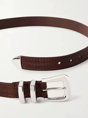 Brunello Cucinelli 2cm Croc-effect Leather Belt