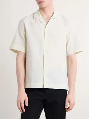 Paul Smith Camp-collar Striped Cotton-seersucker Shirt