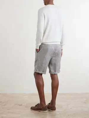 Brunello Cucinelli Hemp And Linen-blend Drawstring Bermuda Shorts - Gray