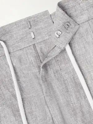 Brunello Cucinelli Hemp And Linen-blend Drawstring Bermuda Shorts - Gray