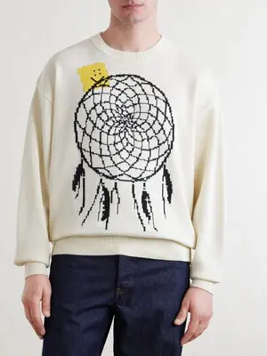 Kapital Peckish Dream Catcher Intarsia Cotton-blend Sweater