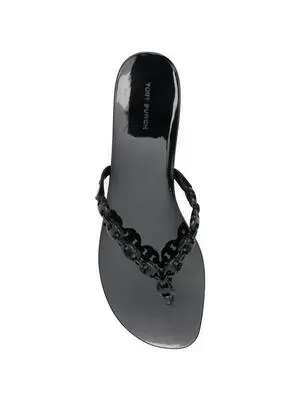 Tory Burch Gemini Chain-link Flip-flops - Black