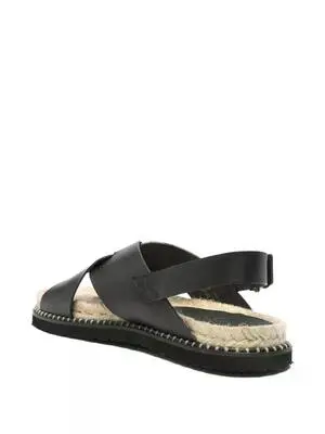 CastaÑer Crossover-strap Slingback Sandals - Black