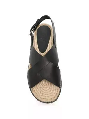 CastaÑer Crossover-strap Slingback Sandals - Black