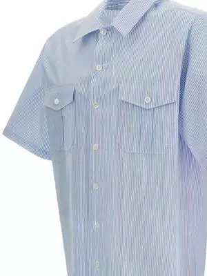 MAISON MARGIELA Pinstripe Chest-pocket Shirt - Blue