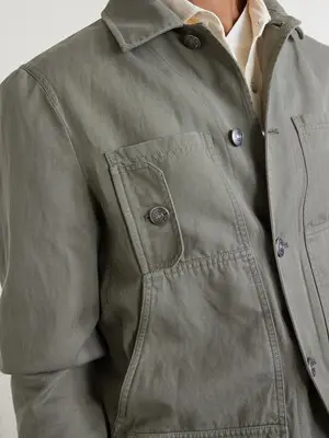 Brunello Cucinelli Cotton And Linen-blend Jacket - Green