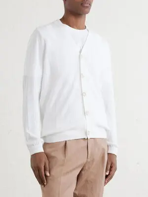 Brunello Cucinelli Knitted Linen And Cotton-blend Cardigan