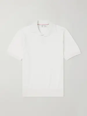 Men's Brunello Cucinelli White Polos