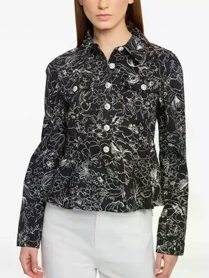 Cinq À Sept Floral-print Jacket - Blue